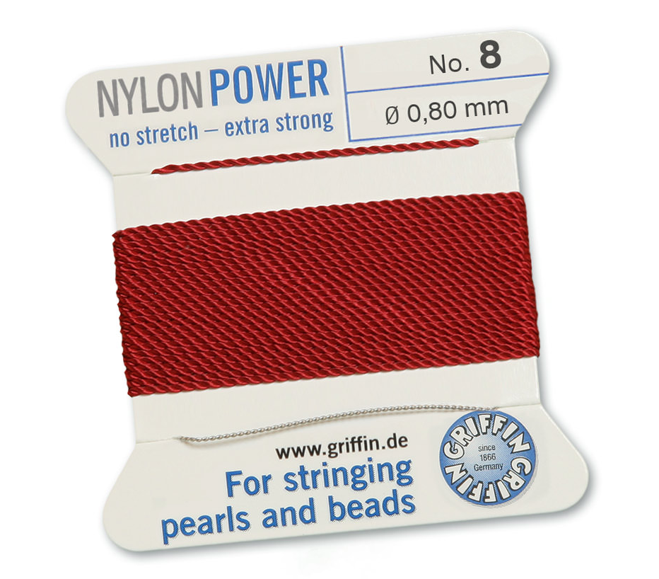 Griffin Bead Cord Nylon Garnet #8