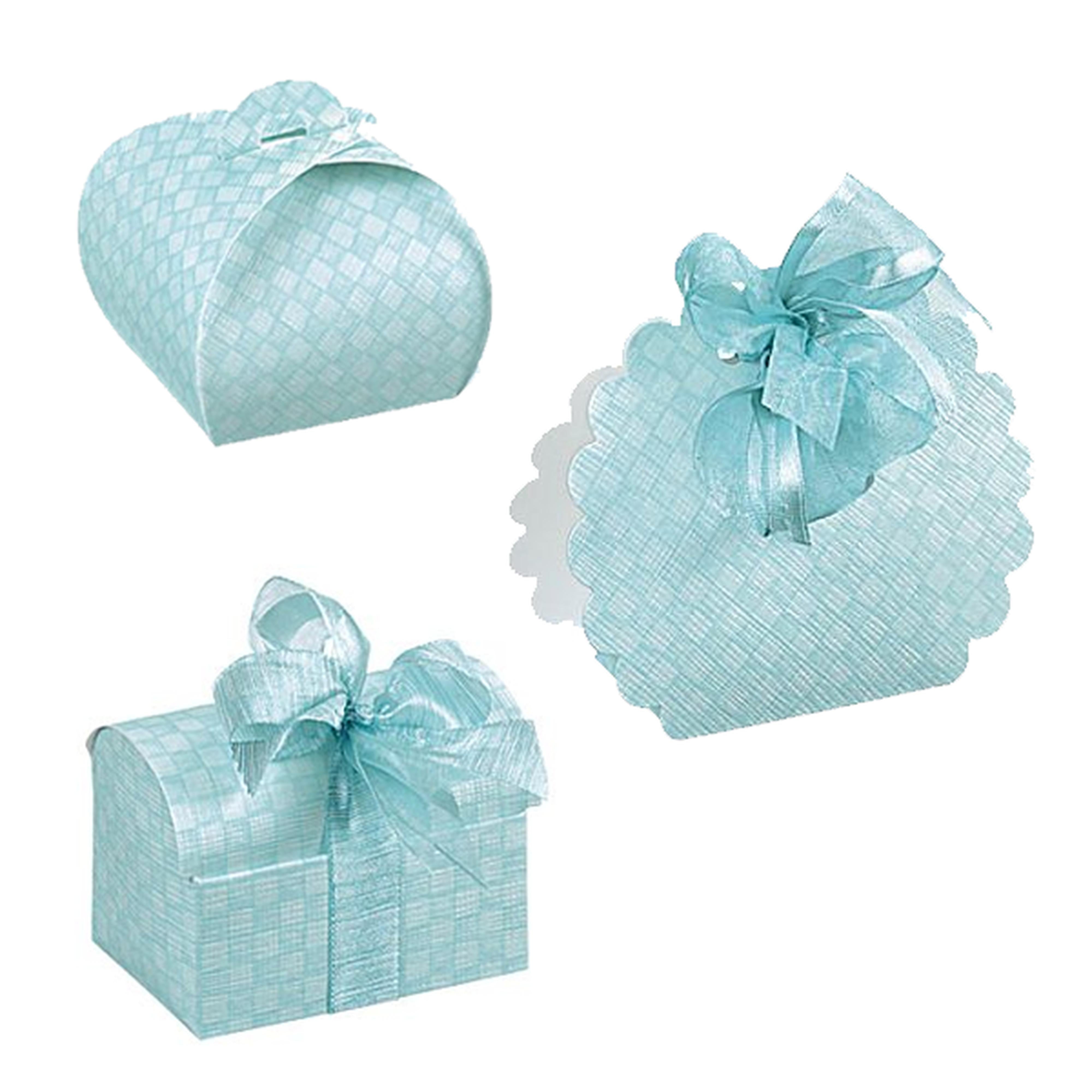 Blue and White Checked Confection Boxes