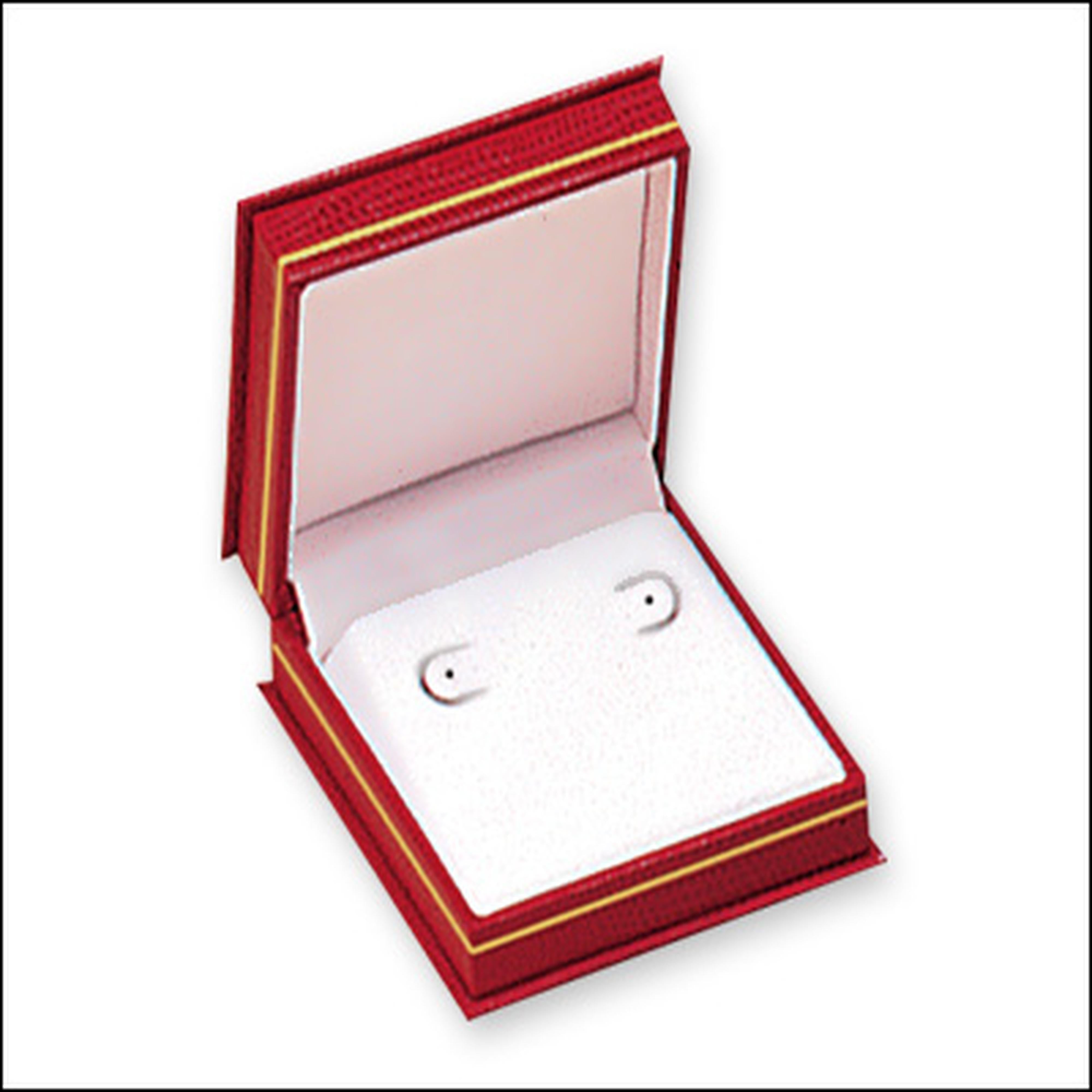 Lizard Skin Textured Leatherette Hoop Earring Box with White Interior