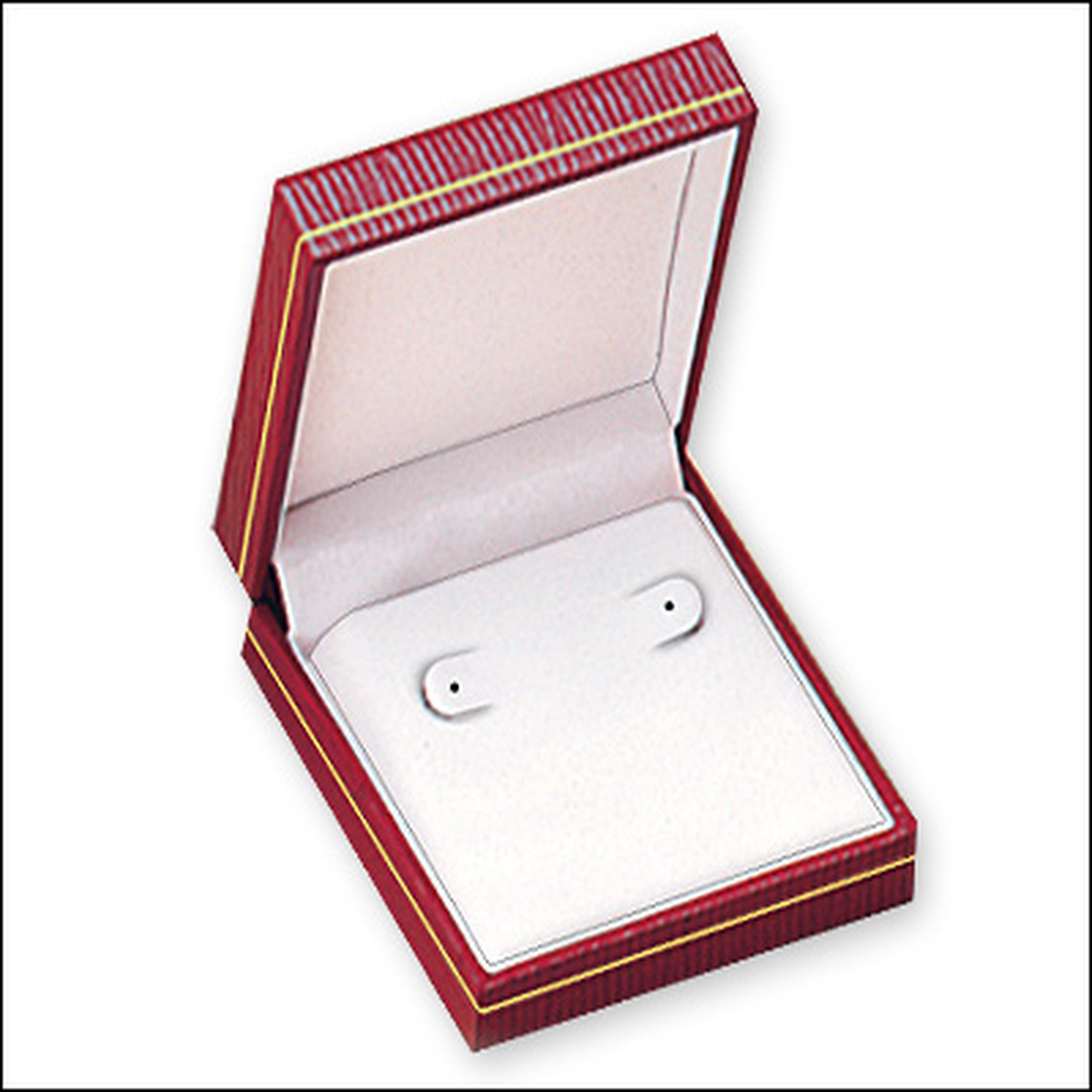 Textured Leatherette Hoop Earring Box with Gold Accent