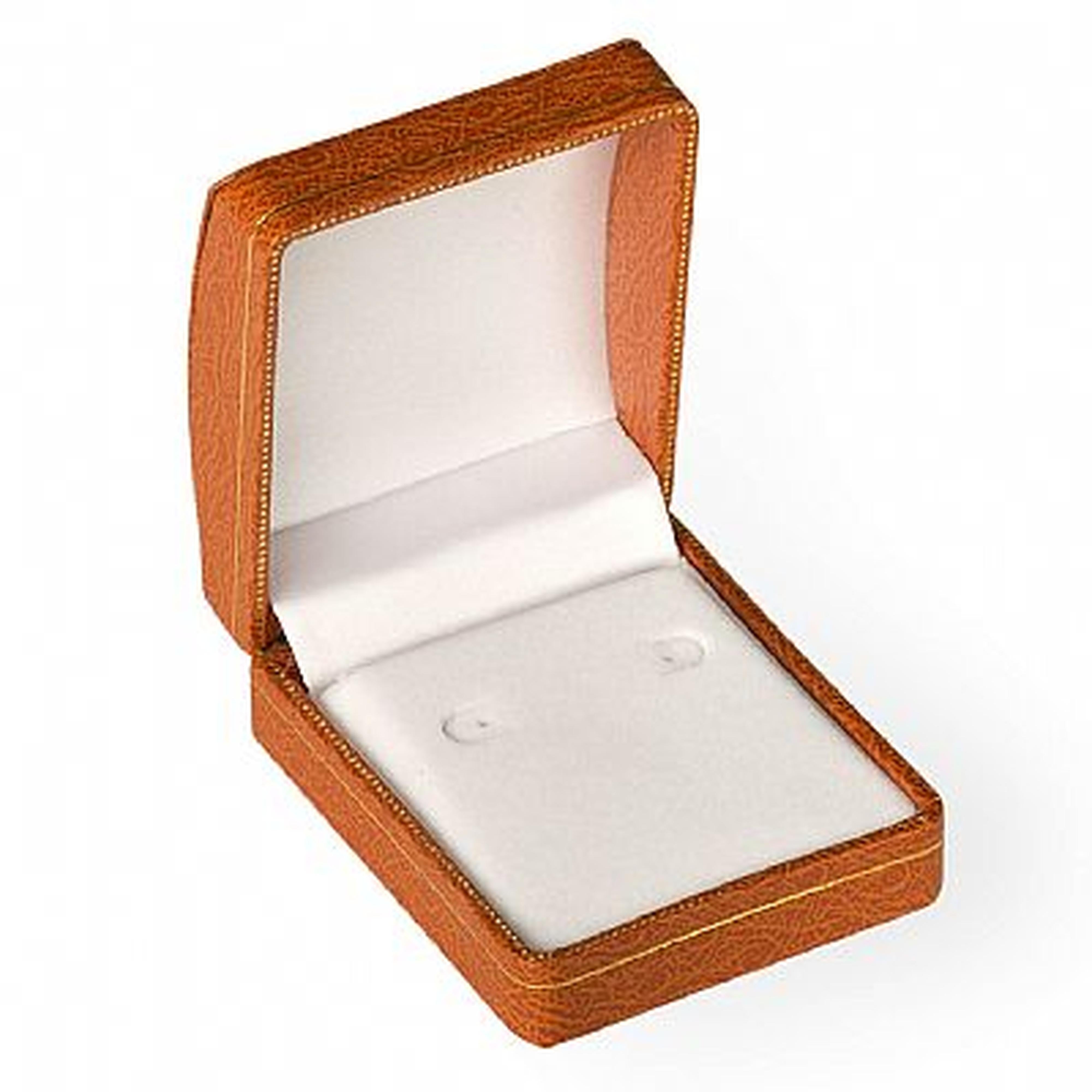 Leatherette Hoop Earring Box with Gold Accent and White Interior
